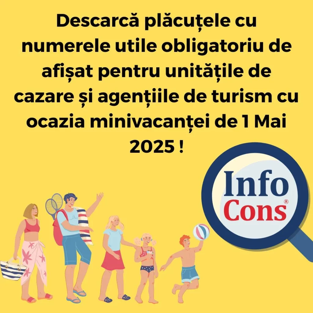 Descarcă plăcuțele cu numerele utile obligatoriu de afișat pentru unitățile de cazare și ...